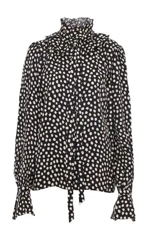 CHLOÉ Polka-Dot Silk Jacquard Blouse