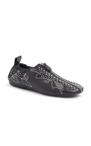 Chloé Susan Studded Leather Flats - Black