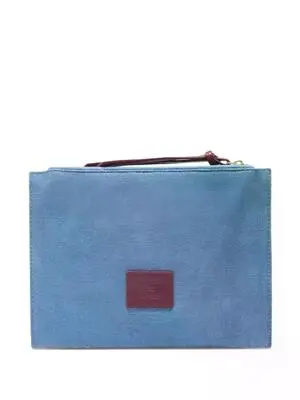 INOUI EDITIONS Cavale Horse-embroidered Clutch - Blue