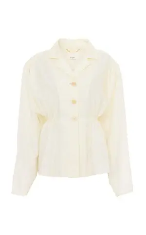 Chloé Technical Silk-blend Taffeta Top - Neutral