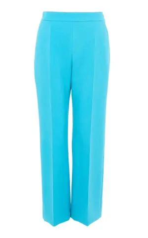 Chloé Straight-leg Wool Crepe Trousers - Blue