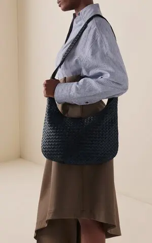 Bottega Veneta Medium Veneto Intrecciato Leather Crossbody Bag