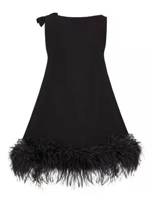 Valentino Garavani Feather-trim Midi Dress