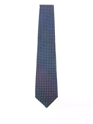 Kiton Patterned Silk Neck Tie - Blue