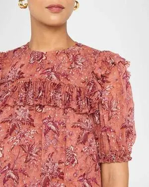 Ulla Johnson Jodie Puff-sleeve Blouse - Oleander