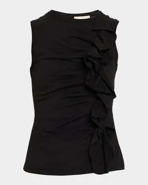 Ulla Johnson Clio Ruched Sleeveless Top