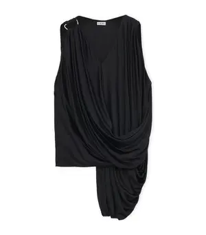 Loewe Draped Sleeveless Top - Black