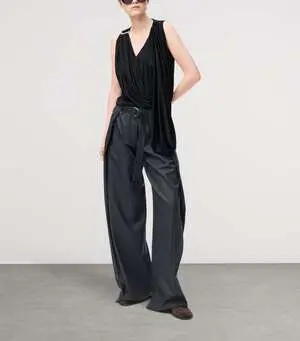 Loewe Draped Sleeveless Top - Black