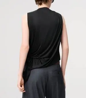 Loewe Draped Sleeveless Top - Black