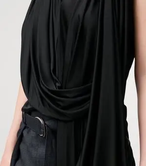Loewe Draped Sleeveless Top - Black