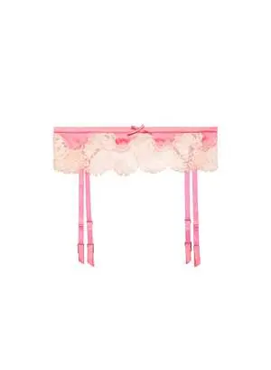 Fleur Du Mal Juliet Lace Garter Belt - Watermelon