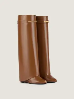 Givenchy Shark Pinch Leather Boots - Tan