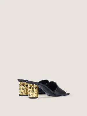Givenchy Tape Heeled Leather Mules - Black