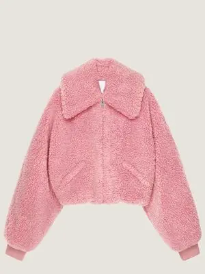 Givenchy Cropped Blouson In Shearling Effect - Light Pink