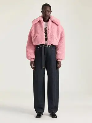 Givenchy Cropped Blouson In Shearling Effect - Light Pink
