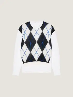 Givenchy Argyle Knitted Sweater - White/black