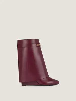 Givenchy Shark Pinch Leather Ankle Boots - Burgundy