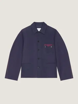 Givenchy Couture Seam Jacket In Embroidered Denim - Navy