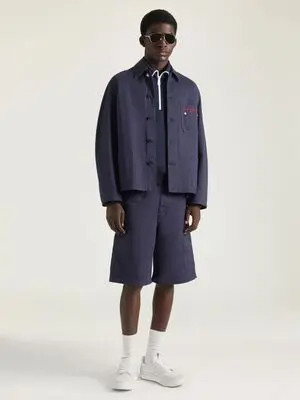 Givenchy Couture Seam Jacket In Embroidered Denim - Navy