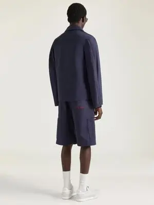 Givenchy Couture Seam Jacket In Embroidered Denim - Navy