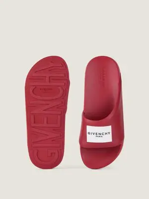 Givenchy Label Slide Mules - Vermillon