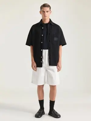 Givenchy Cargo Bermuda Shorts In Herringbone Denim