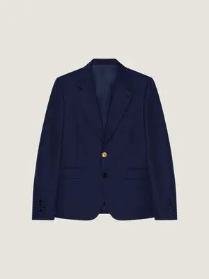 Givenchy Single-breasted Blazer In Wool And Mohair - Navy