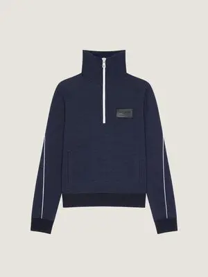 Givenchy Zipped Wool Sweatshirt With Paris Patch