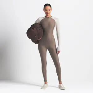 Nike Skims Shine Zip-front Long Bodysuit