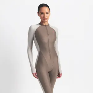 Nike Skims Shine Zip-front Long Bodysuit