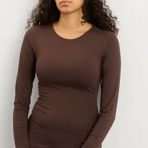 SKIMS Smooth Layers Crewneck Tunic Mini Dress - Espresso