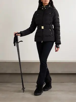 Bogner Ellya Belted Layered Quilted Ski Jacket - Black