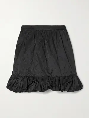 Chloé Ruffled Satin Mini Skirt - Black