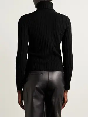 NILI LOTAN Dessie Ribbed Cashmere Turtleneck Sweater