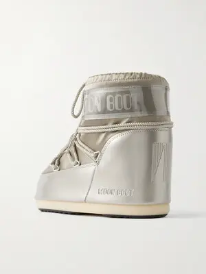 Moon Boot Icon Glow Glance Metallic Satin And Pvc Snow Boots - Silver