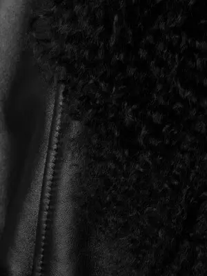 NILI LOTAN Sefa Belted Shearling-trimmed Leather Jacket