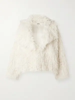 Staud Soprano Oversized Plush Jacket - Neutrals