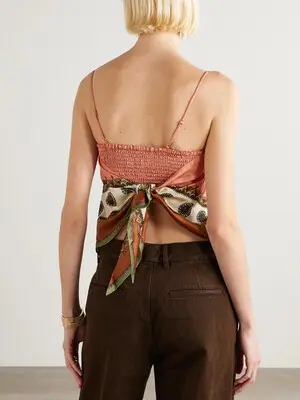 ALEMAIS Contina Printed Satin-jacquard Top