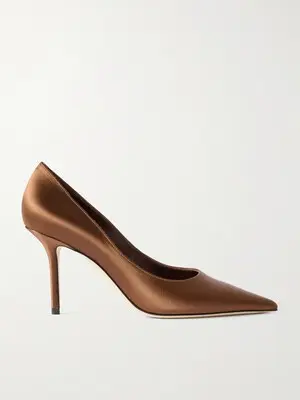 JIMMY CHOO Love 85 Satin Pumps - Metallic