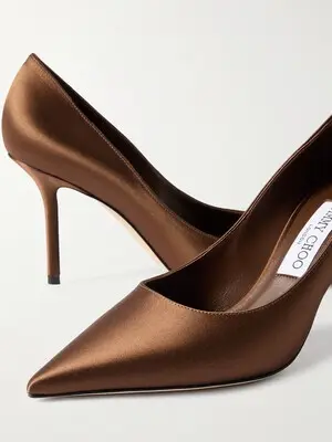 JIMMY CHOO Love 85 Satin Pumps - Metallic
