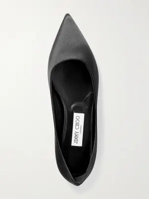 JIMMY CHOO Love Satin Ballerinas - Black