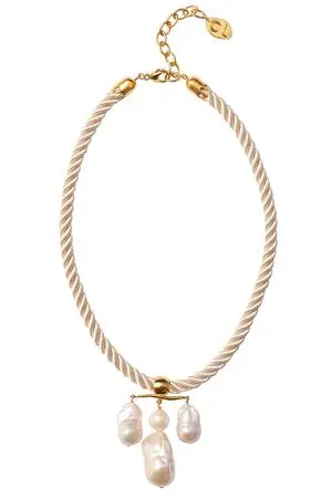 Chan Luu Caroline Twist Cord Necklace - White Pearl