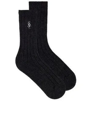 SPORTY & RICH Cashmere Socks - Dark Grey