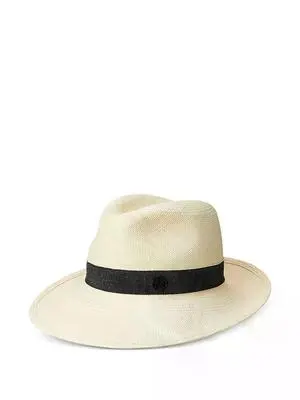 MAISON MICHEL Eric Straw Hat - Neutrals