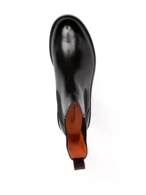 Santoni Leather Chelsea Boots