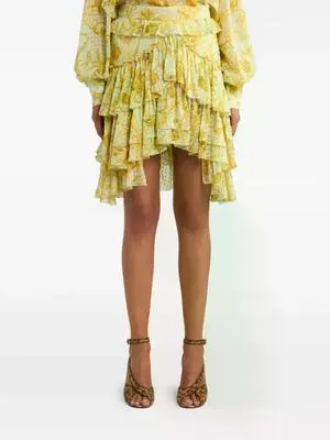 Etro Floral-motif Mini Skirt - Yellow