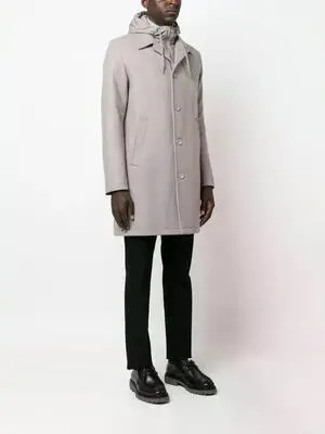 Herno Single-breasted Hooded Coat