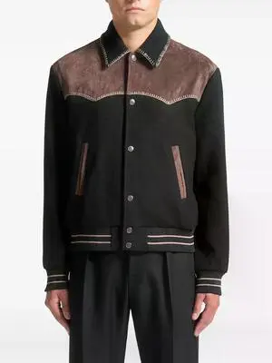 Manière De Voir Whipstitch Varsity Jacket - Black