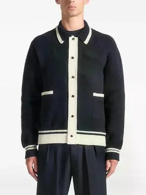 Manière De Voir Classic-collar Combed-cotton Knit Cardigan