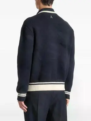 Manière De Voir Classic-collar Combed-cotton Knit Cardigan